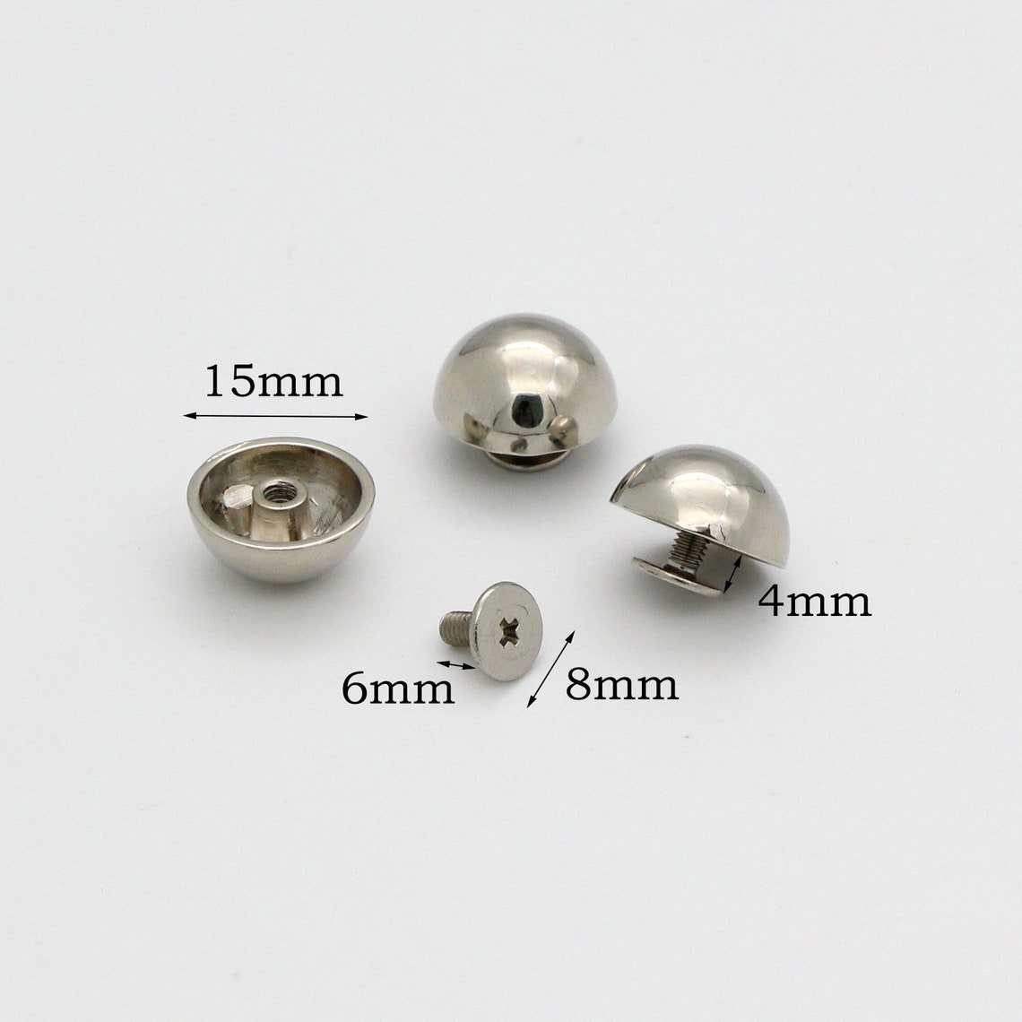 10set Screw Rivets 15mm Dome Rivets Chicago Screw in Rivet Purse Feet ...
