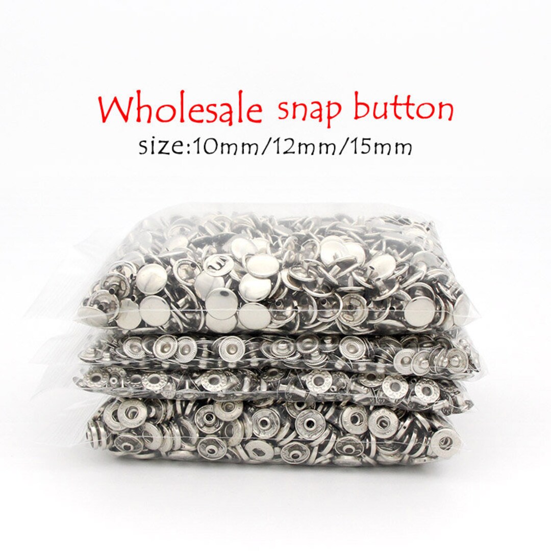 Free Shipping 1000set 10mm 12mm 15mm Snap Fasteners 4 Parts Snap Button ...