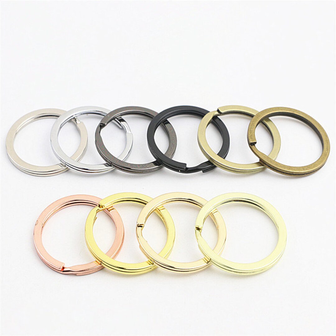 10-20-50pcs Key Ring 30mm Flat Split Keyring Key Chain Ring Split Rings ...