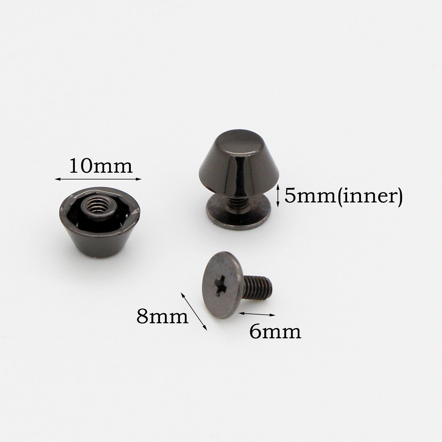 20set 10mm Screw back rivet studs spike screw rivets Chicago | Etsy