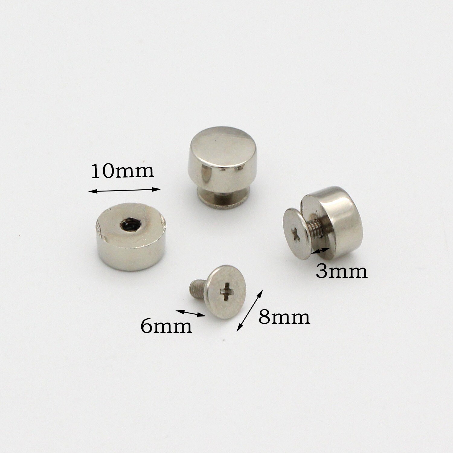 20set 10mm Screw Back Studs Screw Rivets Chicago Screw Purse - Etsy