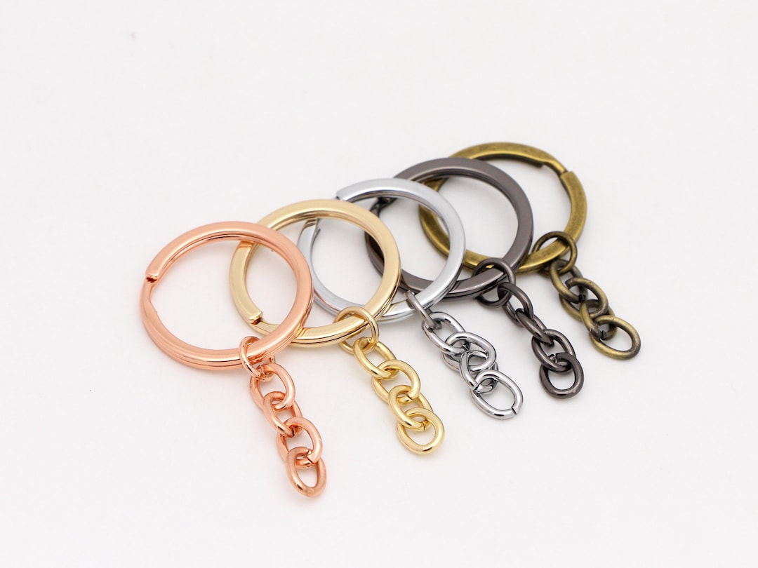 10-20-50pcs Bulk Key Ring Chain 25mm Diy Keychain Flat Split - Etsy