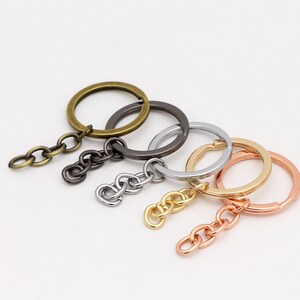 10-20-50pcs Bulk Key Ring Chain 25mm Diy Keychain Flat Split Key Rings ...