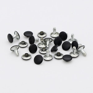 50set 9*8mm Matte Black Double Cap Rivets Rapid Rivets Round Rivets ...