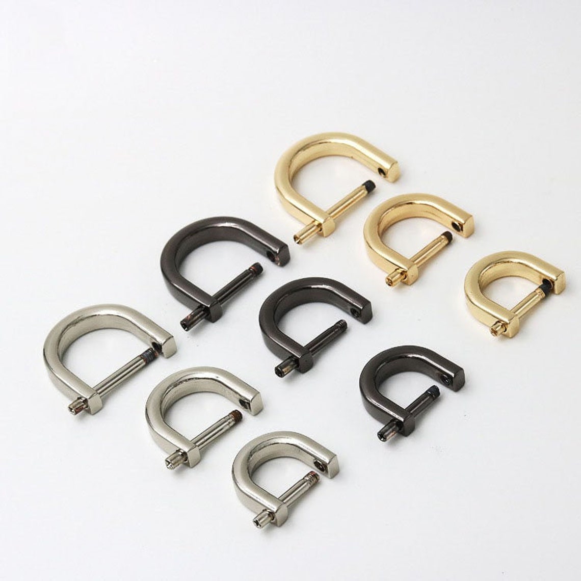 4pcs Screw D Ring Purse Ring D Ring Buckle Gold Gunmetal Silver D Rings ...