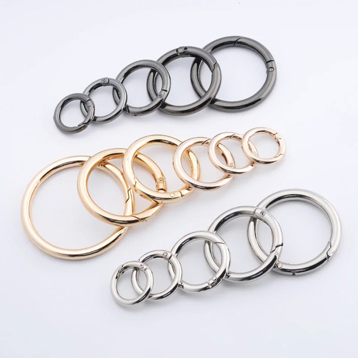 2-4-10pcs Spring Gate Ring Metal O Ring Spring Ring Clasp Push | Etsy