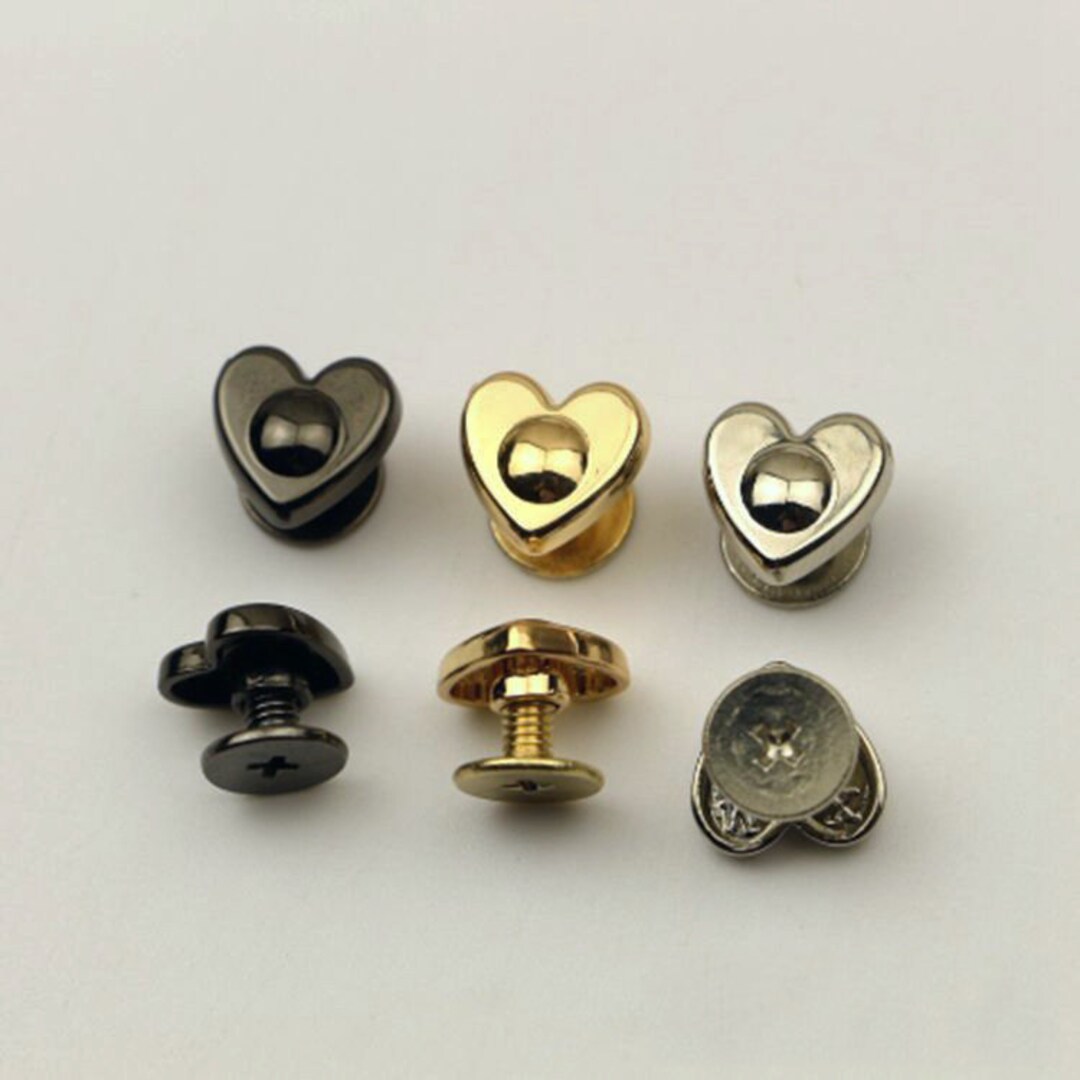 10set Heart-shaped 8mm Screw Rivet Chicago Screw Stud Purse Feet Screws ...
