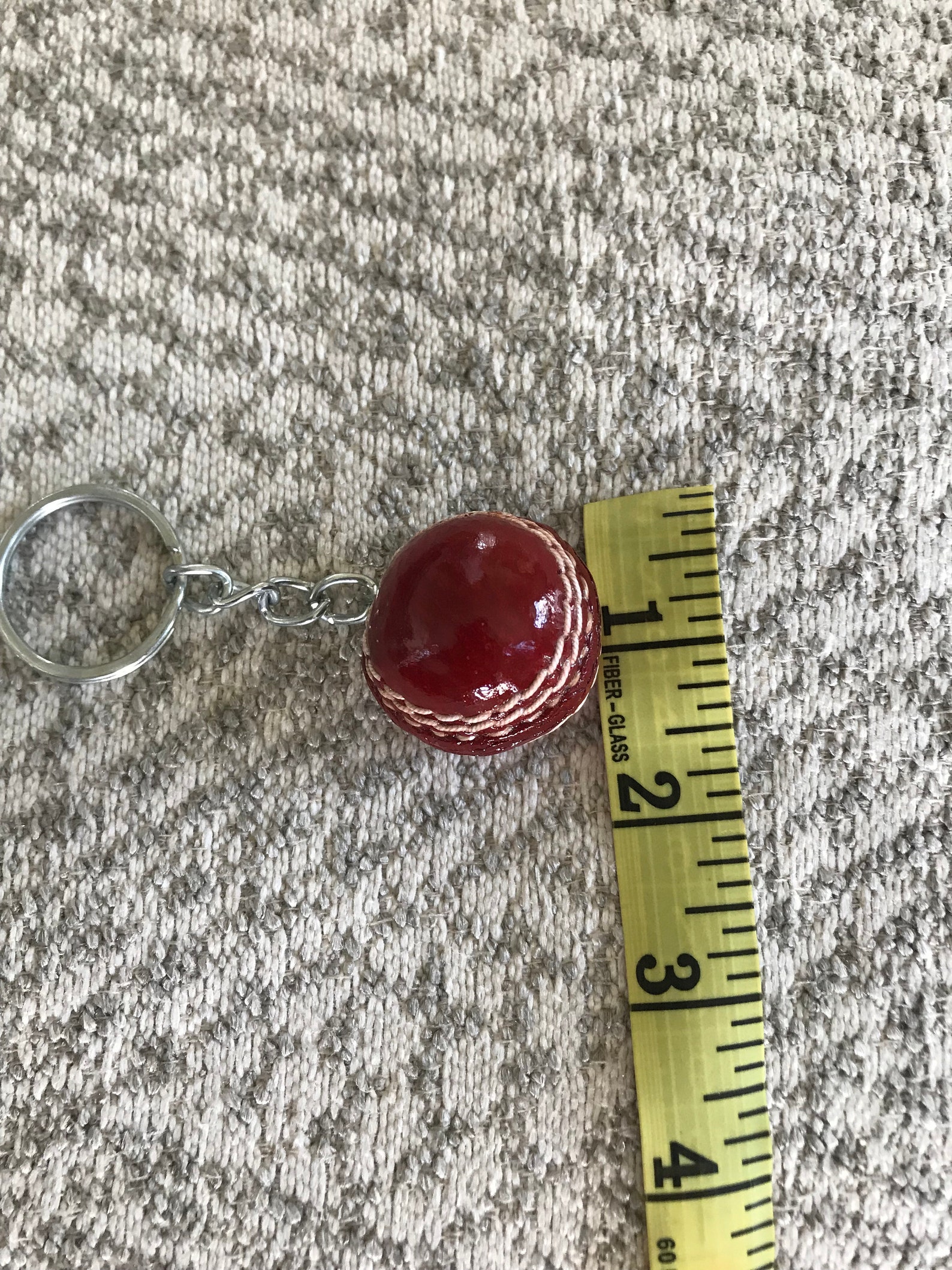 LEATHER RED Mini Cricket Ball Key Chain, RED Color Mini Cricket Ball ...