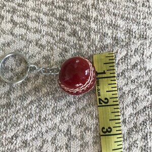 LEATHER RED Mini Cricket Ball Key Chain, RED Color Mini Cricket Ball ...