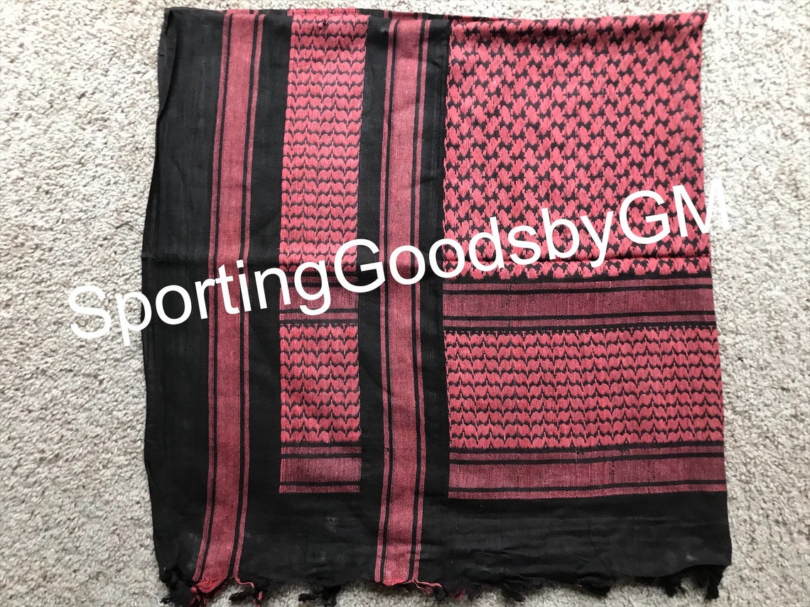 BLACK & RED Soft Shemagh Keffiyeh Military Army Navy Air - Etsy