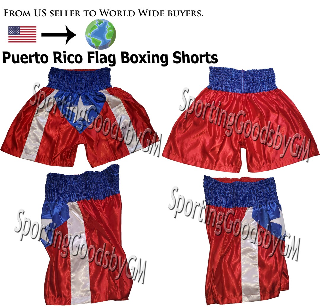 Puerto Rico Flag Boxing Trunks Boxing Shorts Martial Arts Training ...