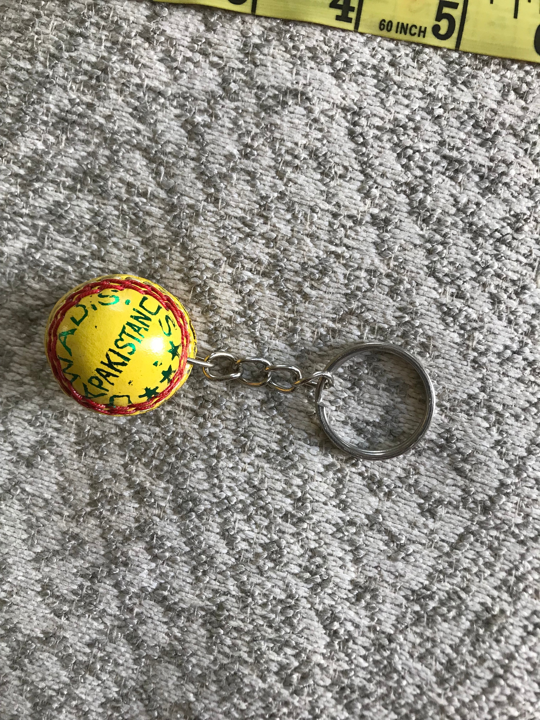 YELLOW Mini Cricket Ball Key Chain Leather YELLOW Color Mini | Etsy