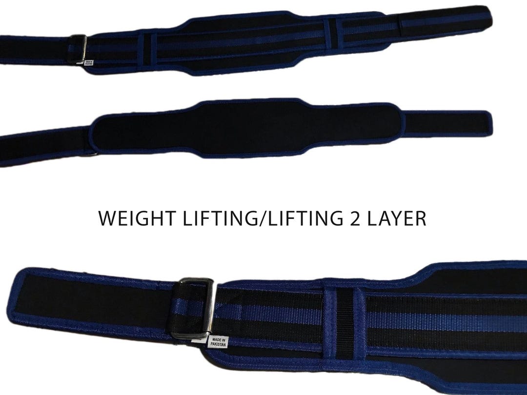 Weight Lifting/lifting 2 Layer blue Nylon Lower Belt 5" Wide 27" Long ...