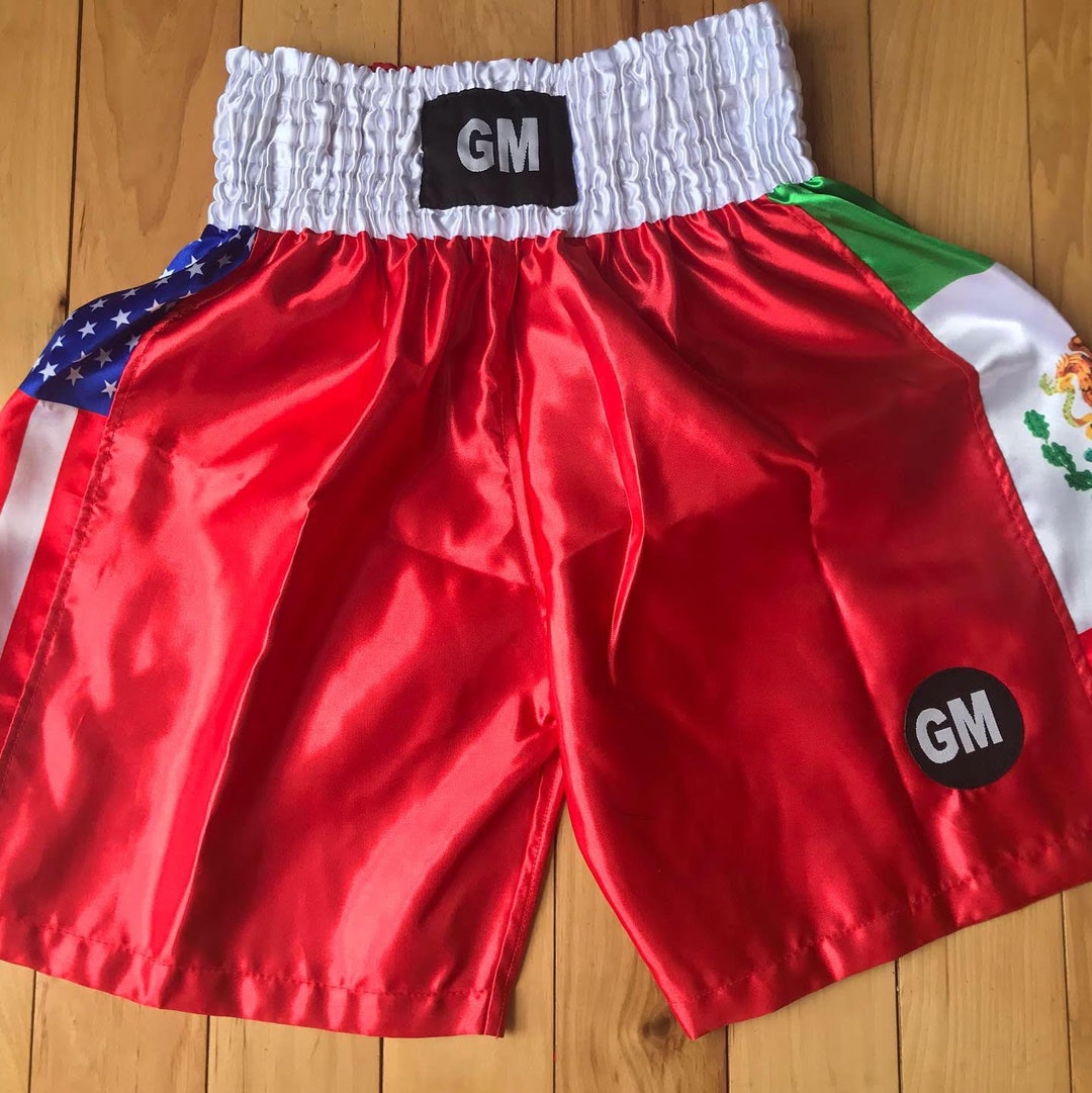 Red US/MEXICO Flag With White Elastic Boxing, Boxing Training, Fitness ...