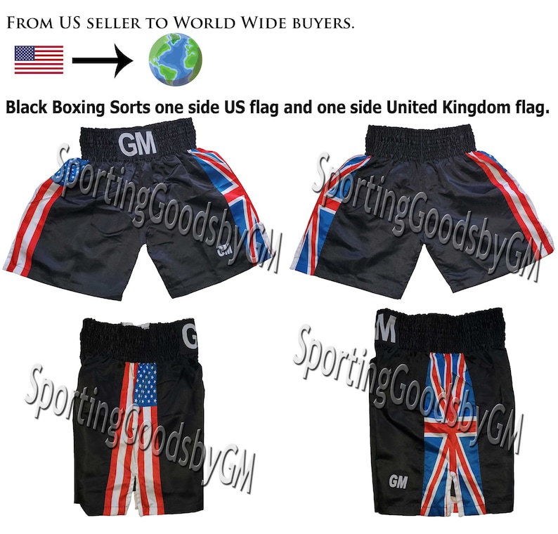 US/UK Flag Boxing Trunks Boxing Shorts Martial Arts Training Fitness ...