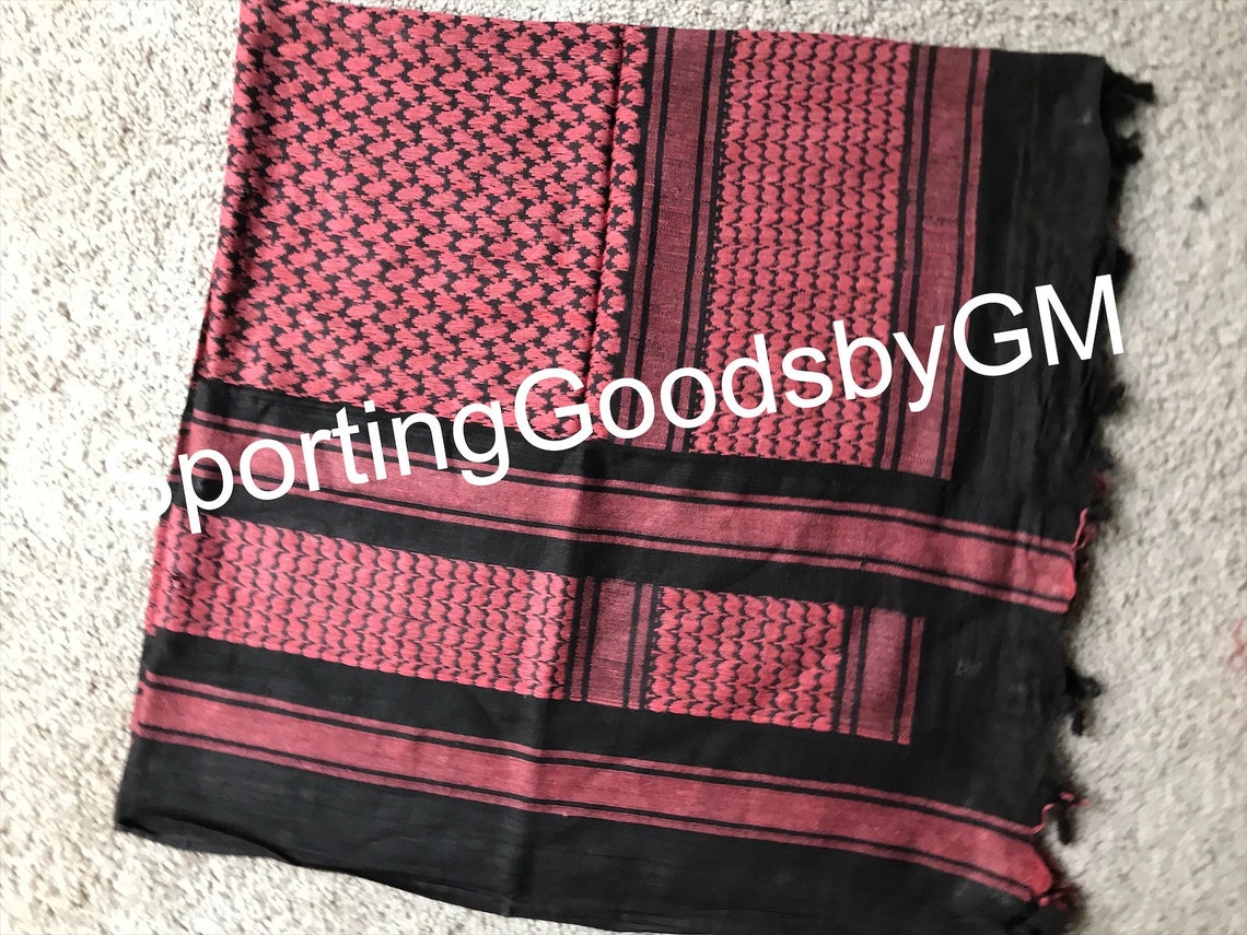 BLACK & RED Soft Shemagh Keffiyeh Military Army Navy Air - Etsy