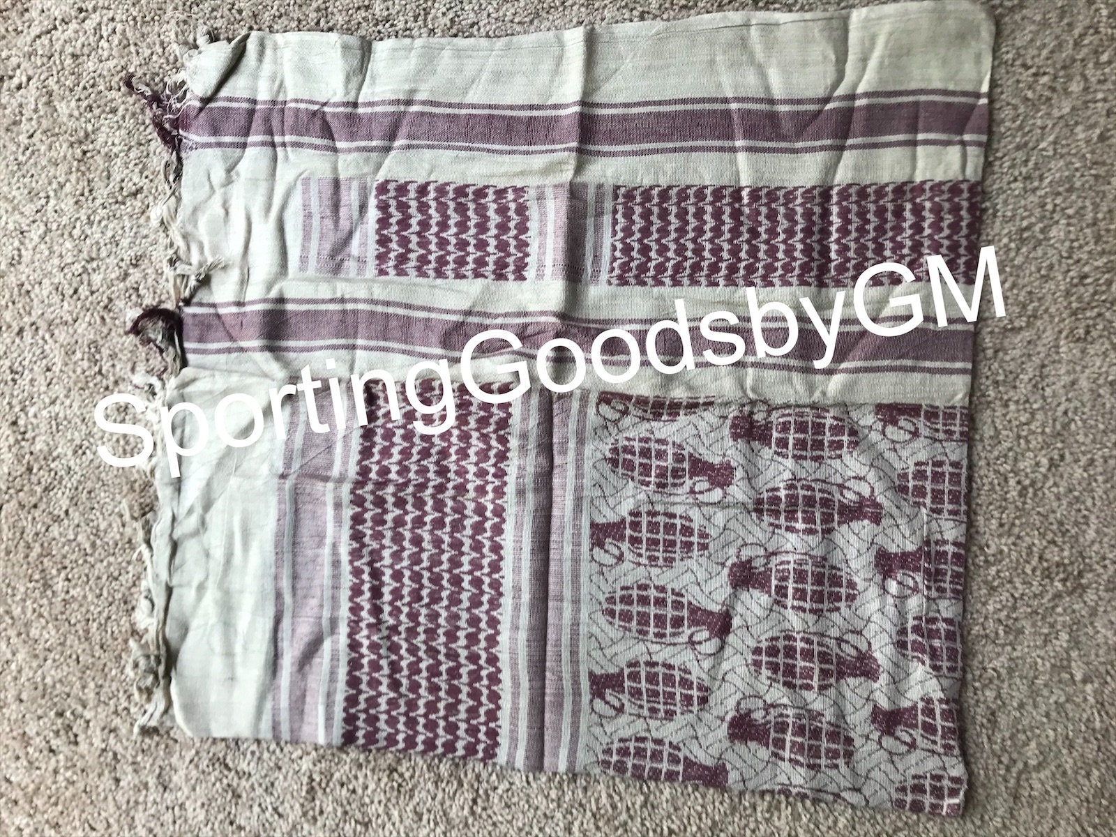 Beige & Burgundy Soft Shemagh Keffiyeh Military Army Navy | Etsy