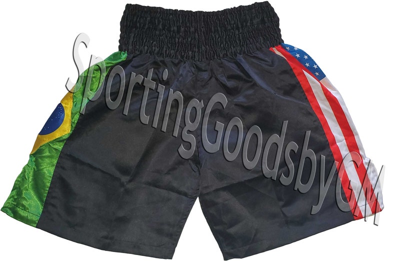 US/Brasil Flag Boxing Trunks Boxing Shorts Martial Arts | Etsy