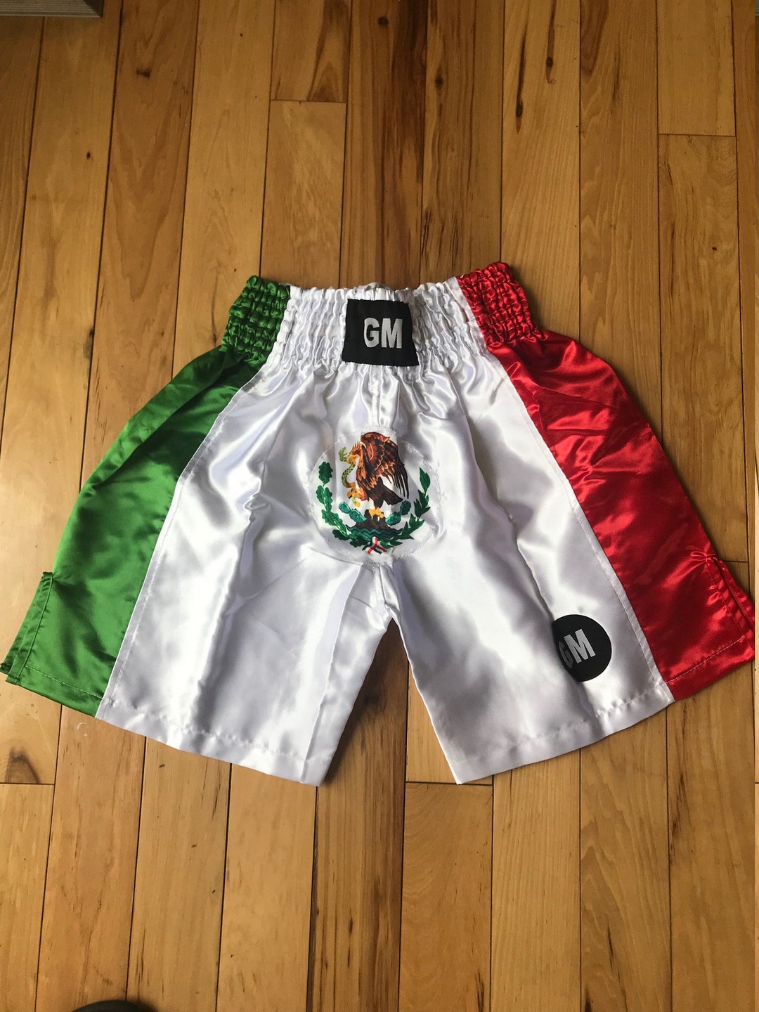 GM MEXICO Flag With Green/white/red Elastic Boxing Short, Boxing ...
