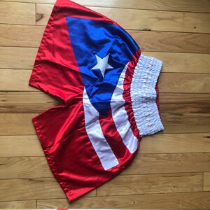 Puerto Rico Flag Boxing Shorts, PR Boxing Training Shorts, Athletic ...