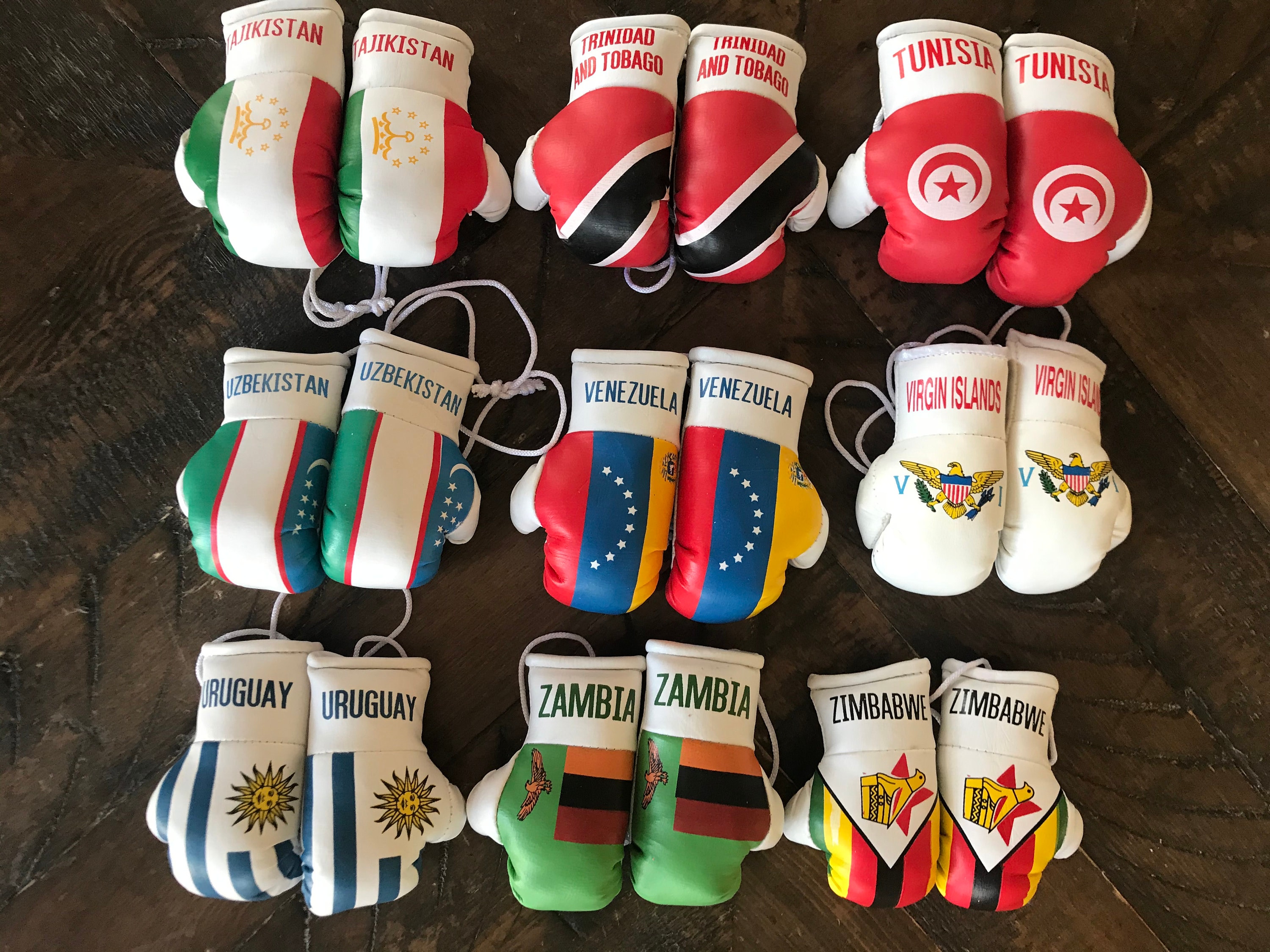 Mini Boxing Gloves Flag Of tajikistan,trinidad and Tobago,tunisia ...