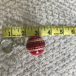 LEATHER RED Mini Cricket Ball Key Chain, RED Color Mini Cricket Ball ...