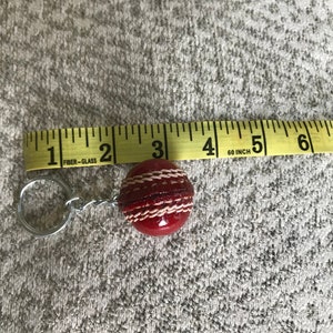 LEATHER RED Mini Cricket Ball Key Chain, RED Color Mini Cricket Ball ...
