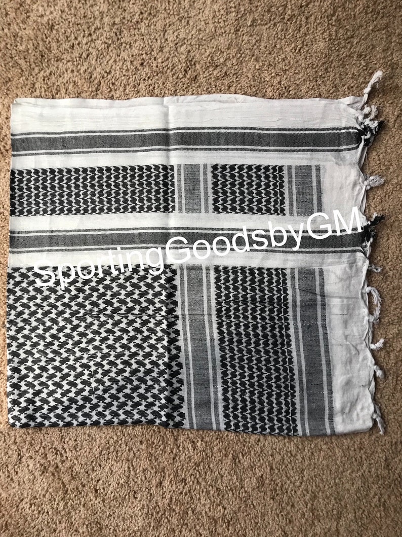 White Black Soft Shemagh Keffiyeh Military Army Navy Air Force - Etsy