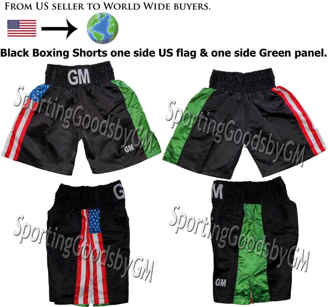 US Flag Black Fabric With White Elastic Boxing, Boxing Training ...