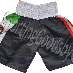 US/MEXICO Flag Black Fabric With White Elastic Boxing, Boxing Training ...