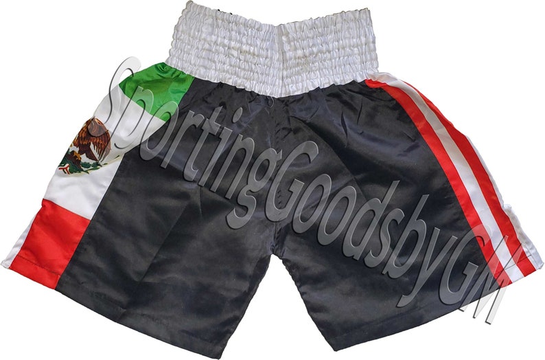 US/MEXICO Flag Black Fabric With White Elastic Boxing Boxing | Etsy