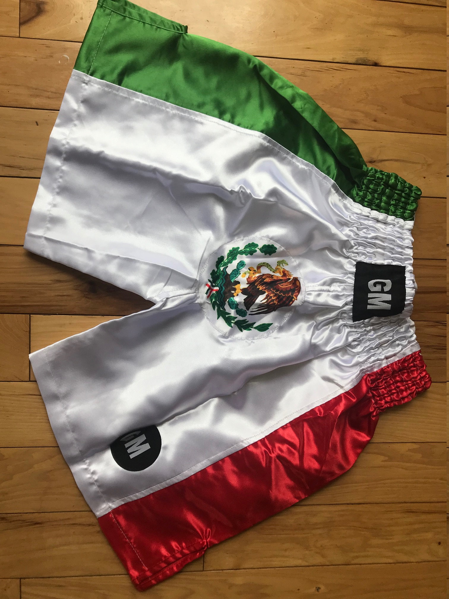 GM MEXICO Flag With Green/white/red Elastic Boxing Short, Boxing ...