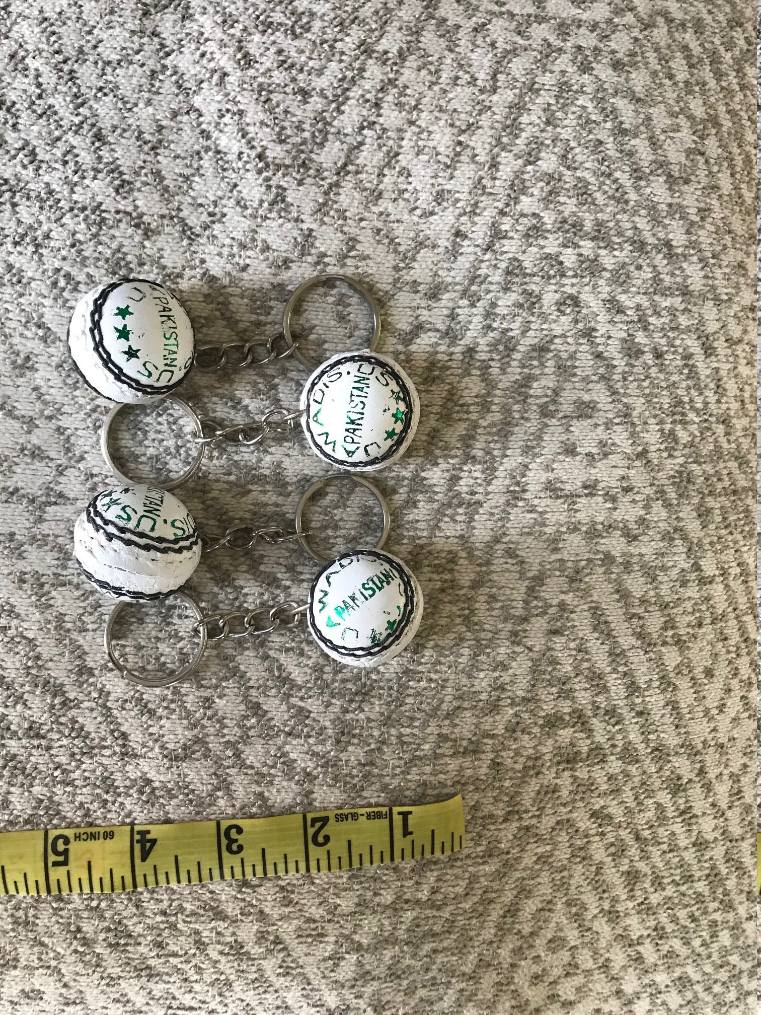 WHITE Mini Cricket Ball Key Chain Leather WHITE Color Mini | Etsy