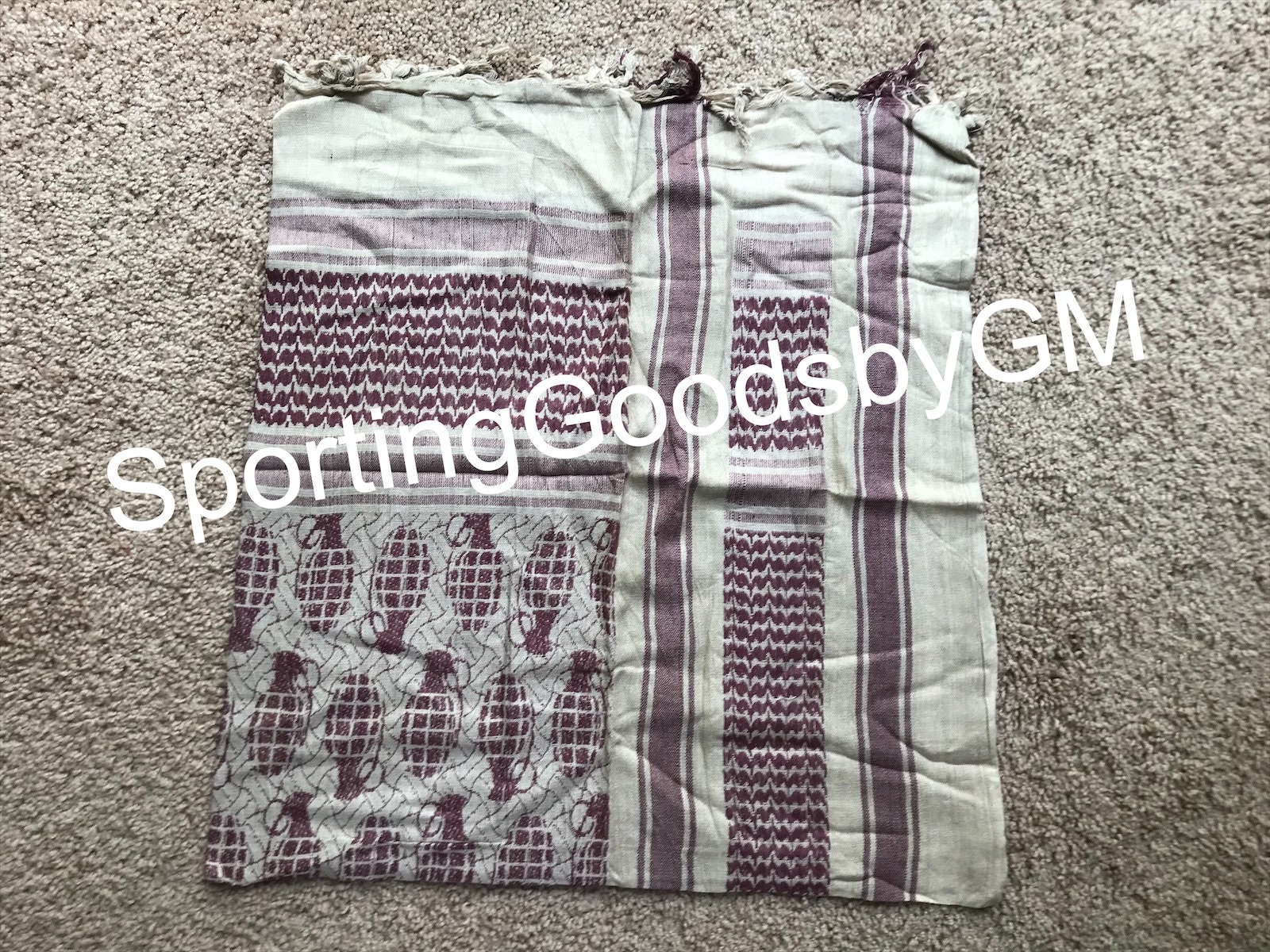 Beige & Burgundy Soft Shemagh Keffiyeh Military Army Navy | Etsy