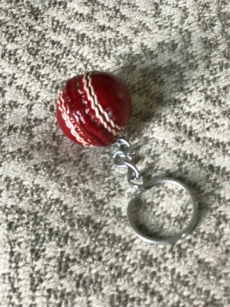 LEATHER RED Mini Cricket Ball Key Chain, RED Color Mini Cricket Ball ...
