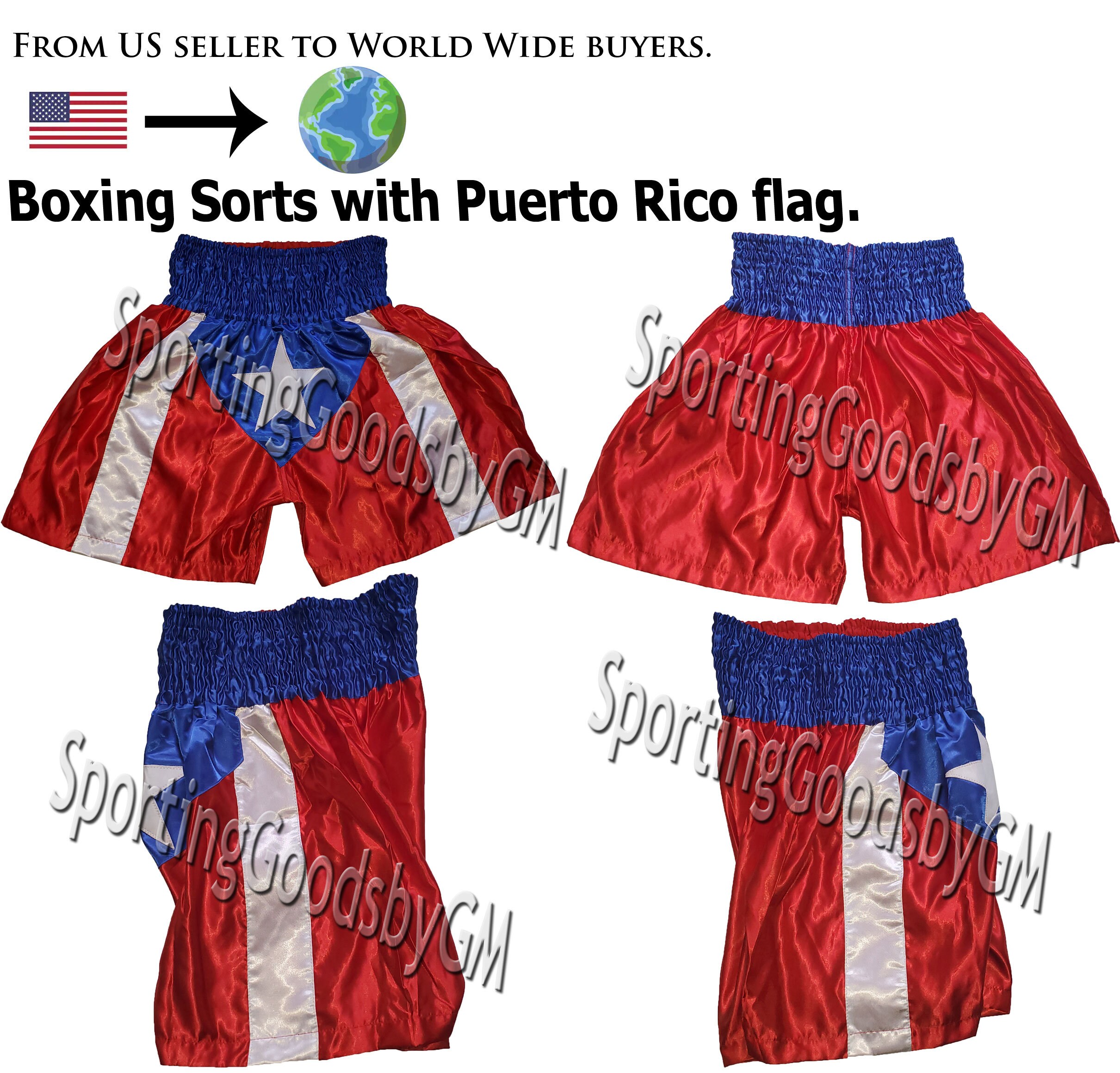 Puerto Rico Flag Boxing Trunks Boxing Shorts Martial Arts - Etsy