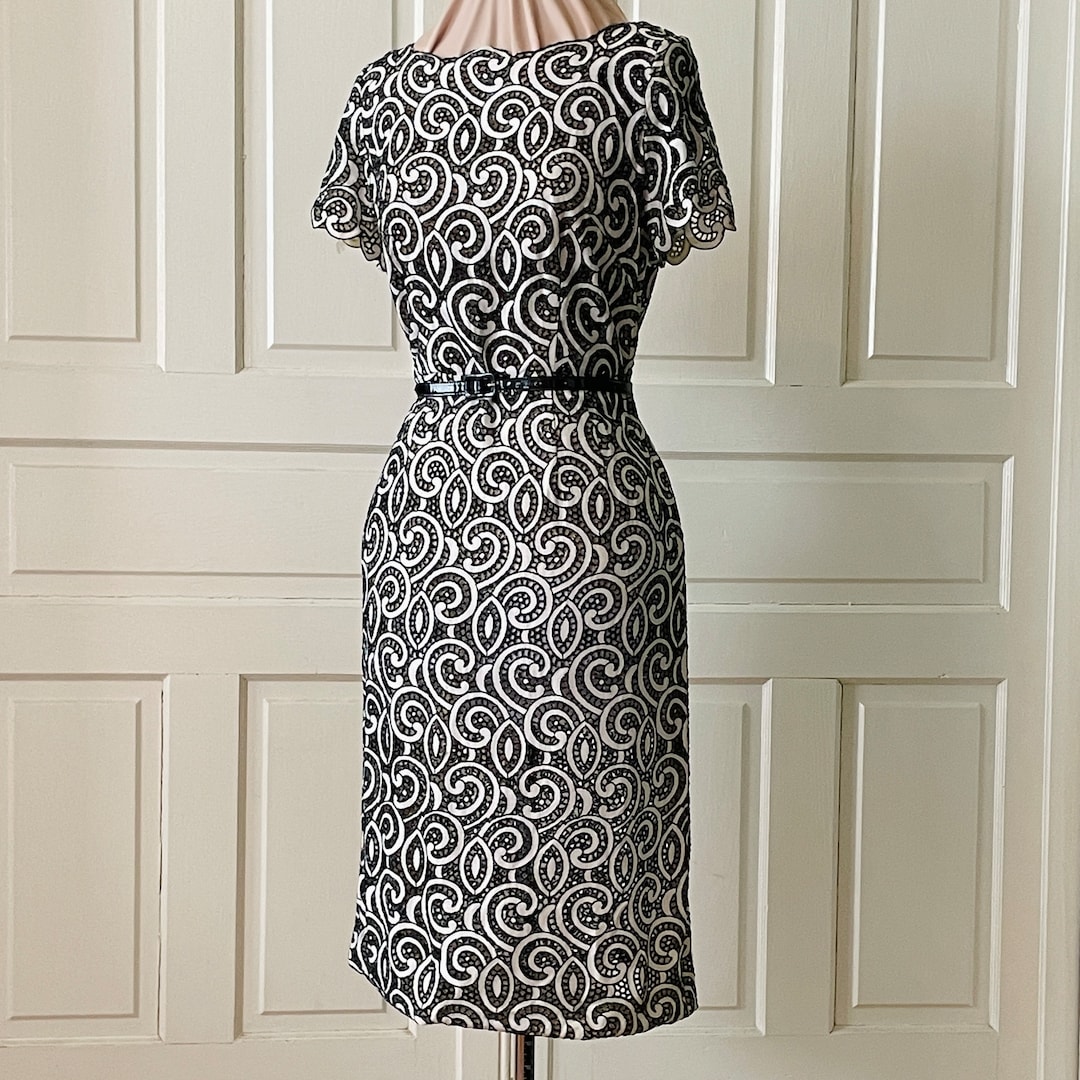Black Swirl Cutout Wiggle Dress - Etsy