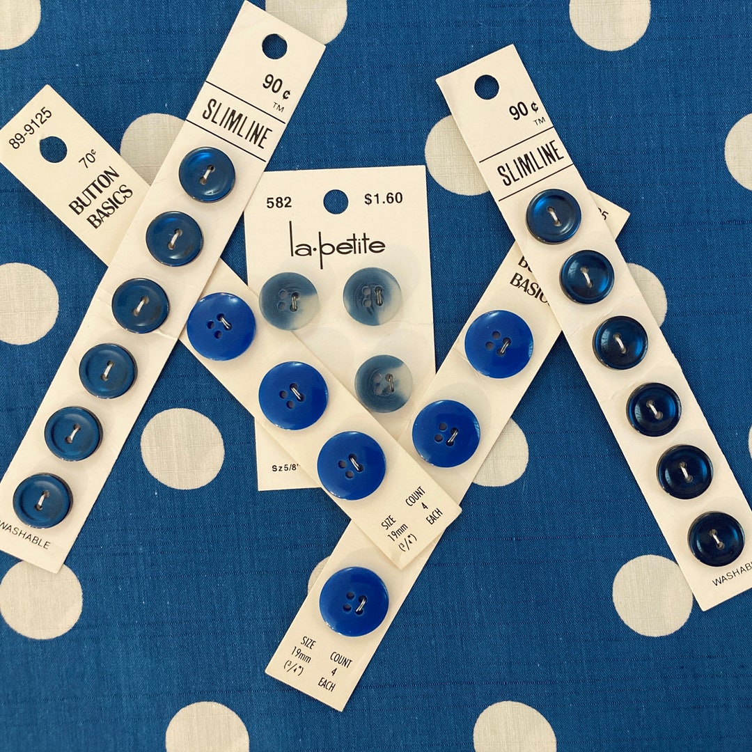Six 3/4", Thirteen 9/16", and Six 5/8" 2 and -hole Blue Buttons - Etsy