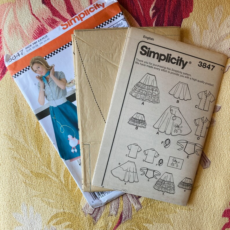 Simplicity 3847 Sewing Pattern for Poodle Skirt - Etsy