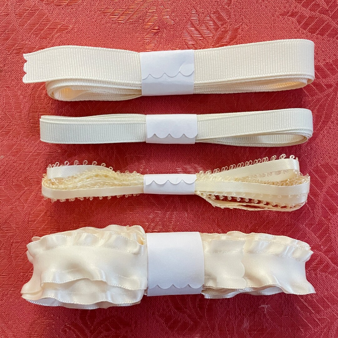 Four Types of Ivory Ribbon Remnants - Etsy