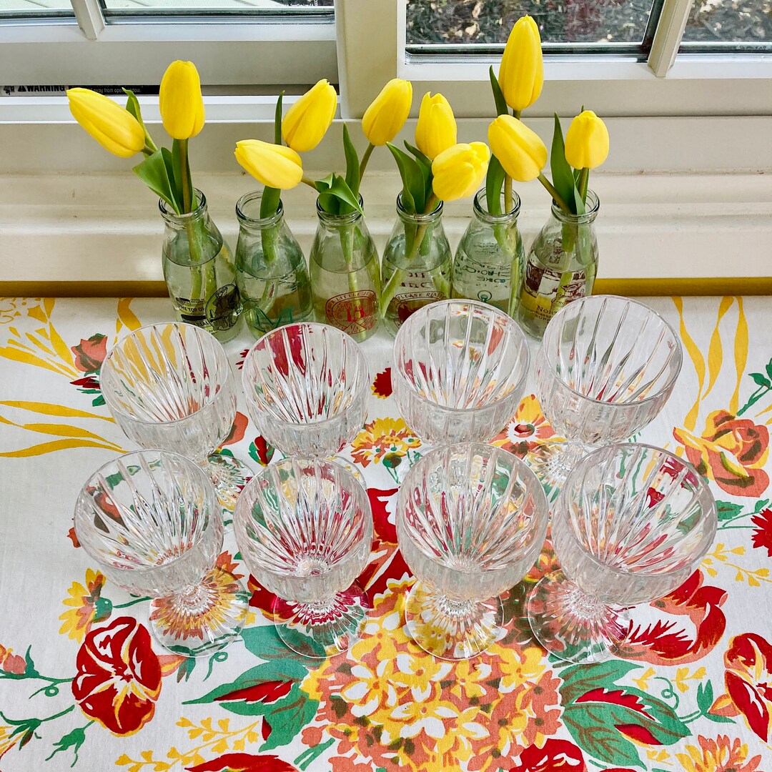 Eight Cut Glass Wine Glasses - Etsy