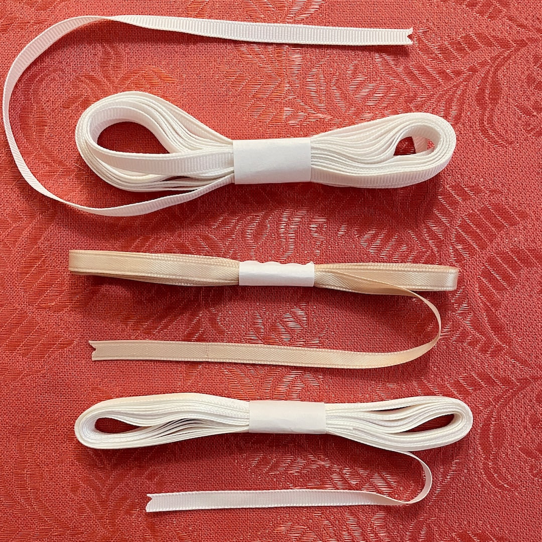 Four Types of Ivory and White Ribbon Remnants - Etsy