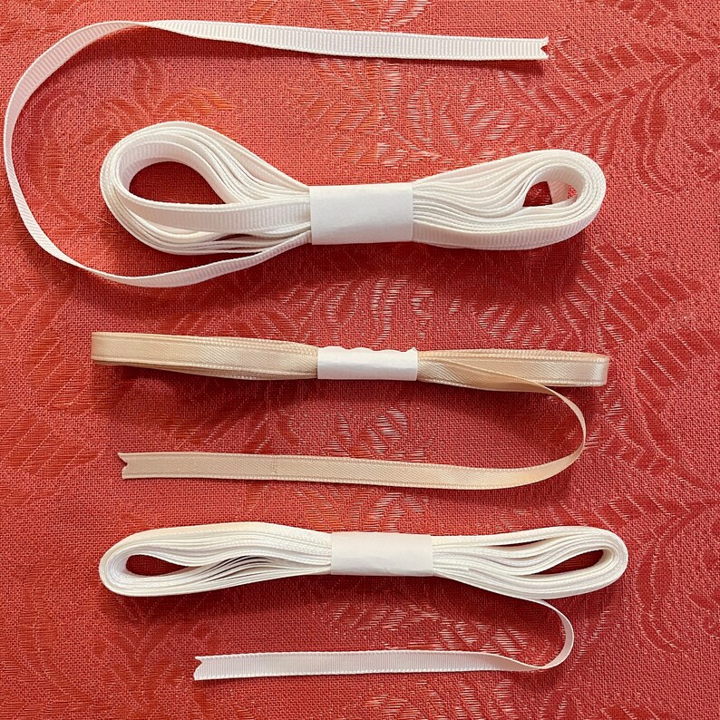 Four Types of Ivory and White Ribbon Remnants - Etsy
