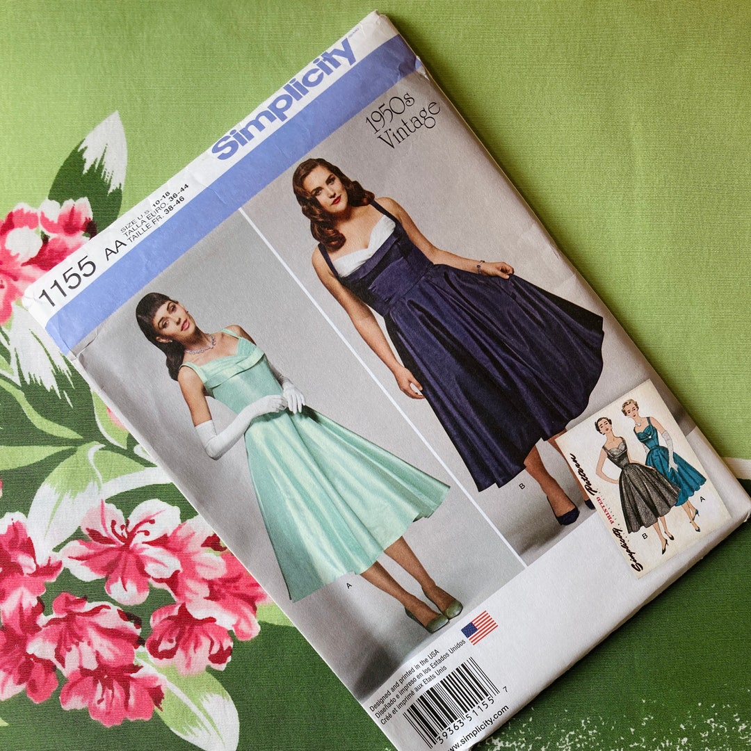Simplicity Reproduction 1950's Dress Pattern #1155 - Etsy