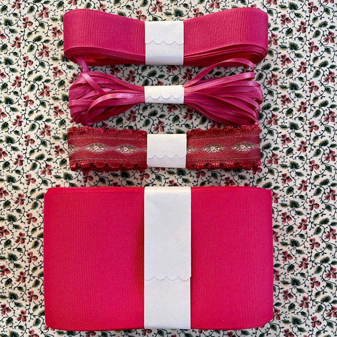 Four Types of Deep Pink Ribbon - Etsy