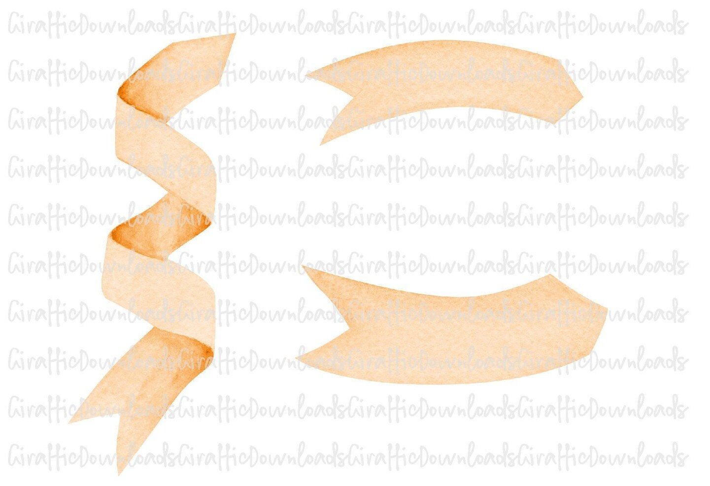 Watercolour Banner Clipart Watercolor Banner Clipart Swash - Etsy