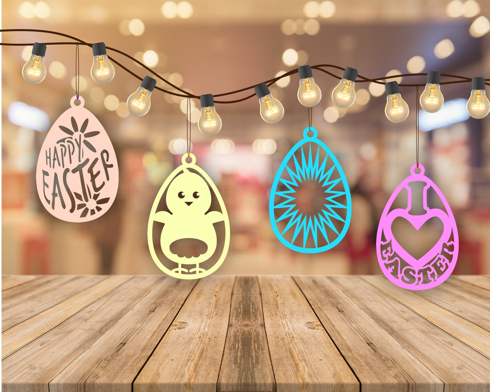Easter Eggs SVG Easter Hanging Ornaments SVG Easter Laser Cut - Etsy