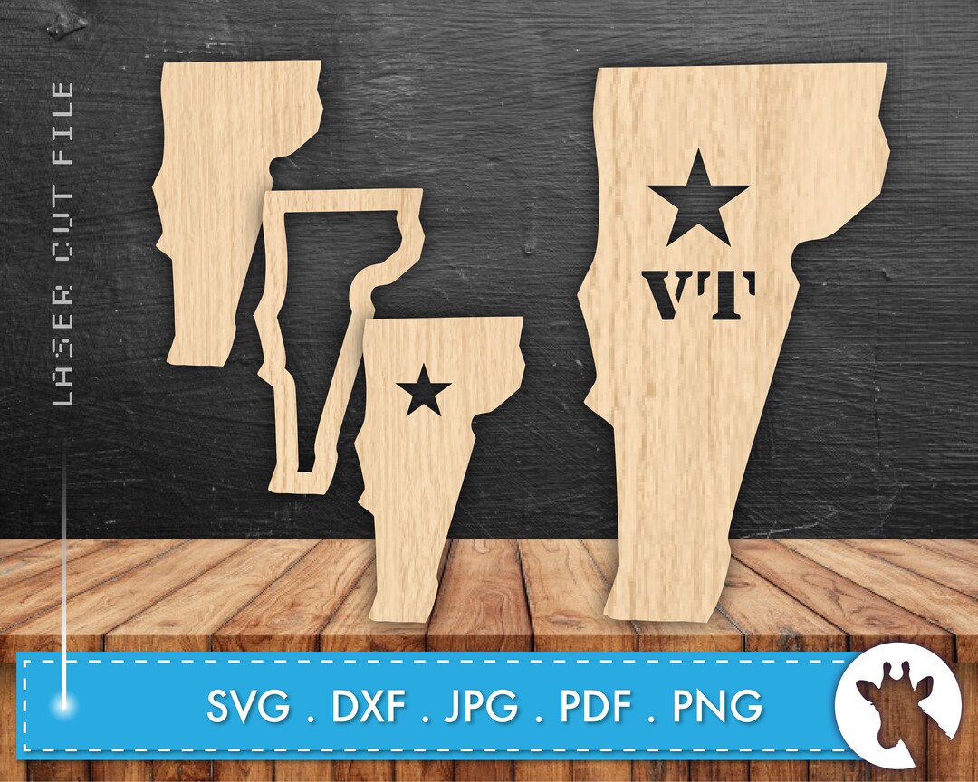 VERMONT STATE Svg VT Home State Dxf Laser Cut Digital Files Cnc Router ...