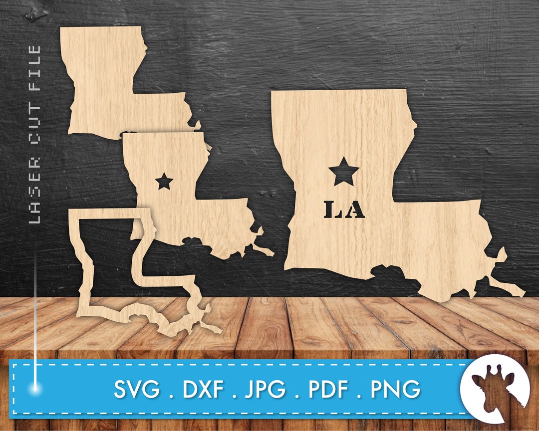 LOUISIANA STATE LA Svg Home State Dxf Laser Cut Digital Files Cnc ...