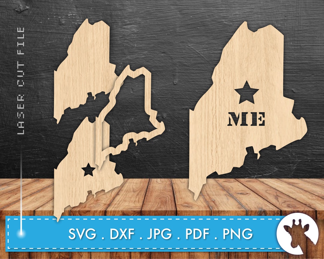 MAINE STATE Svg ME Home State Dxf Laser Cut Digital Files Cnc Router ...